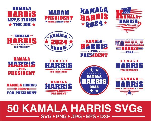 Kamala Harris SVG Bundle 2024 Election | Kamala Harris PNG | Kamala ...